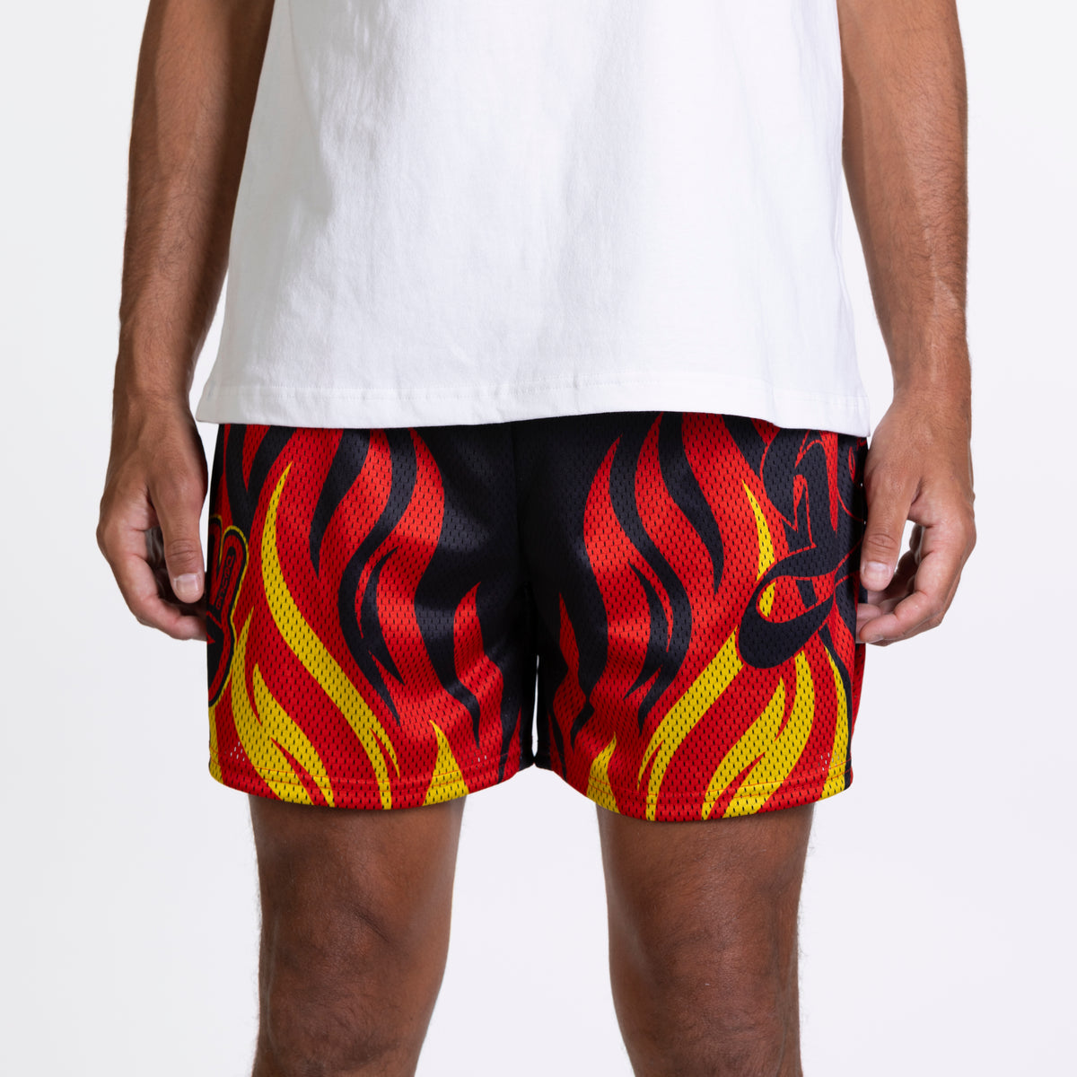 DEUCE MESH SHORTS | Fire Flames – Deuce Brand Australia