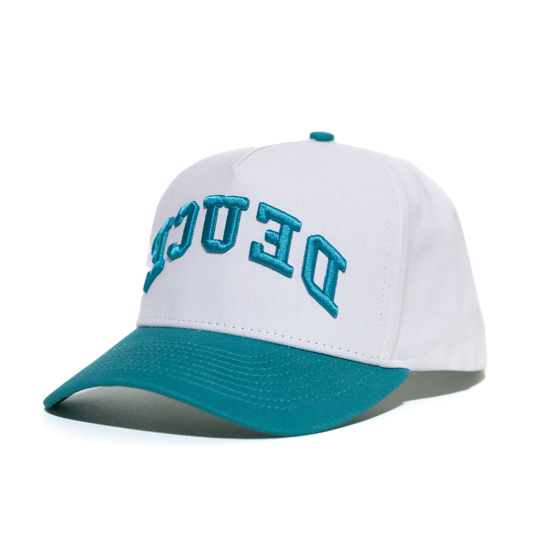 DEUCE MIRROR SNAPBACK | White / Grizz Green – Deuce Brand Australia