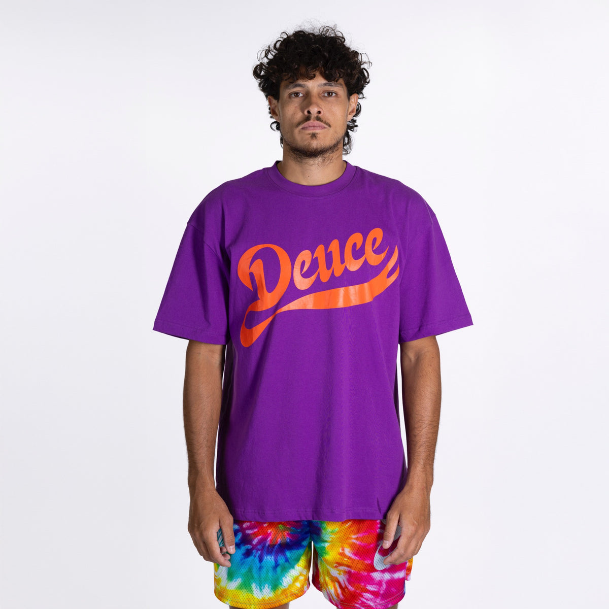 DEUCE CURSIVE STATEMENT TEE | Wine / Orange – Deuce Brand Australia