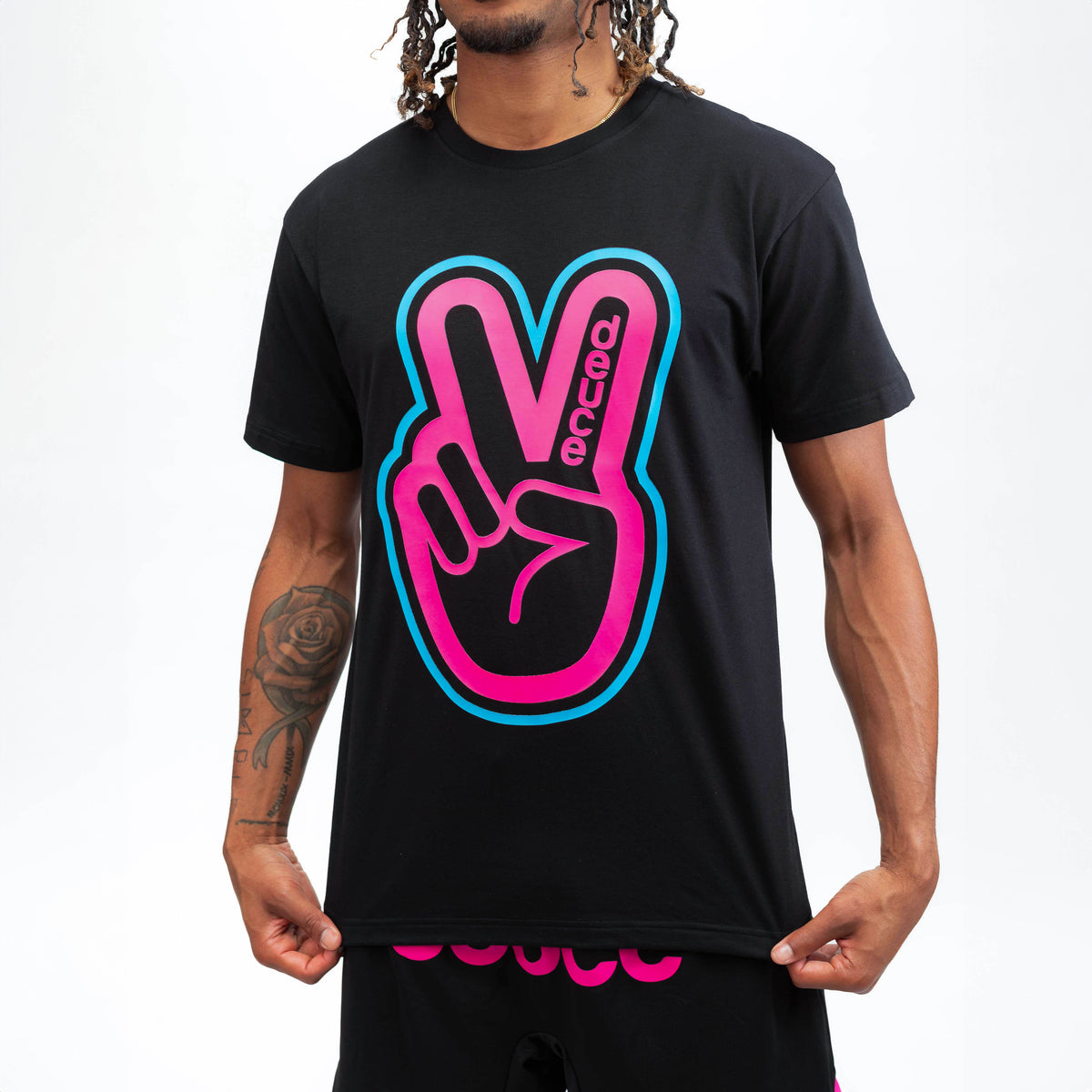 DEUCE PEACE TEE | Miami Vice Black – Deuce Brand Australia