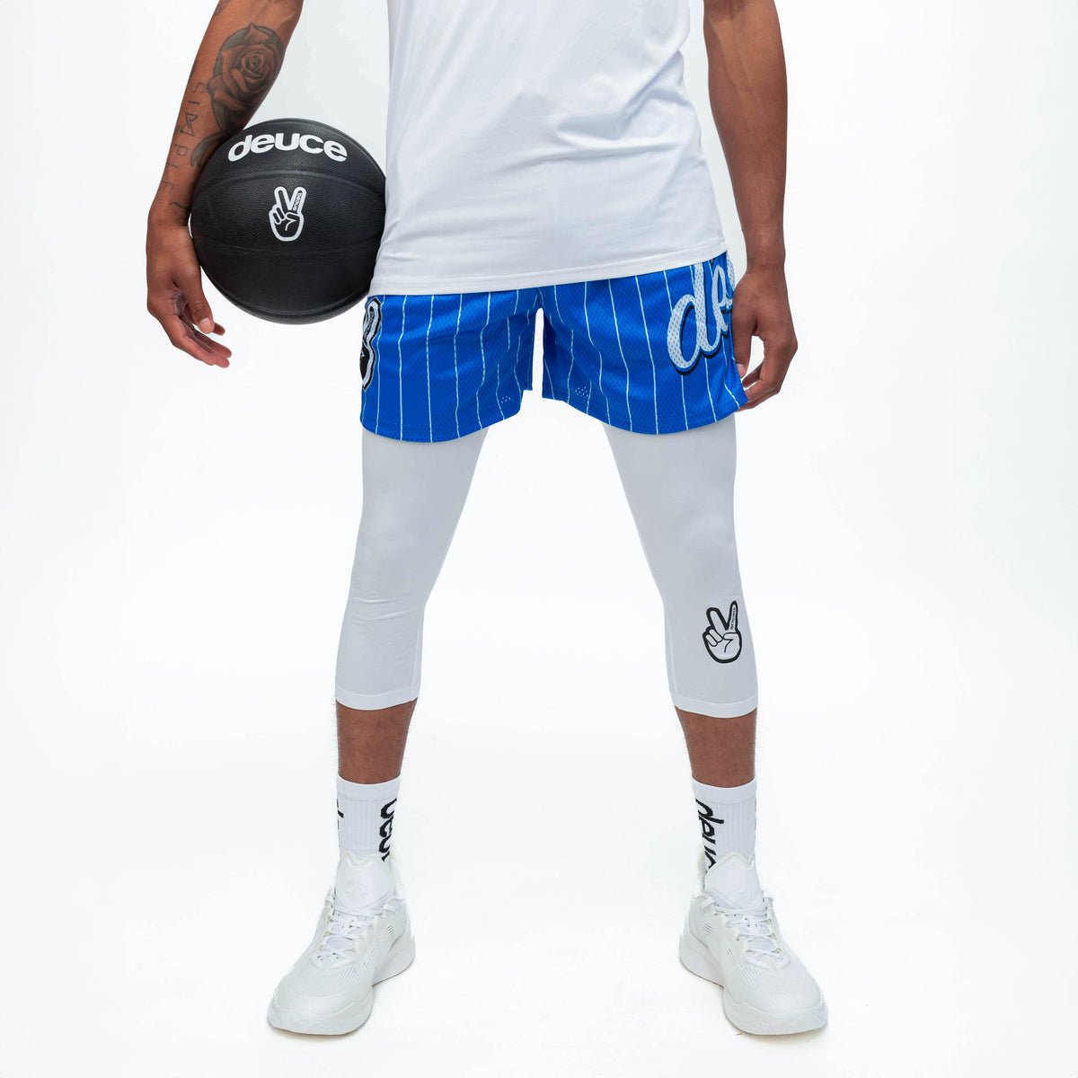 DEUCE 3/4 BASKETBALL TIGHTS | White – Deuce Brand Australia