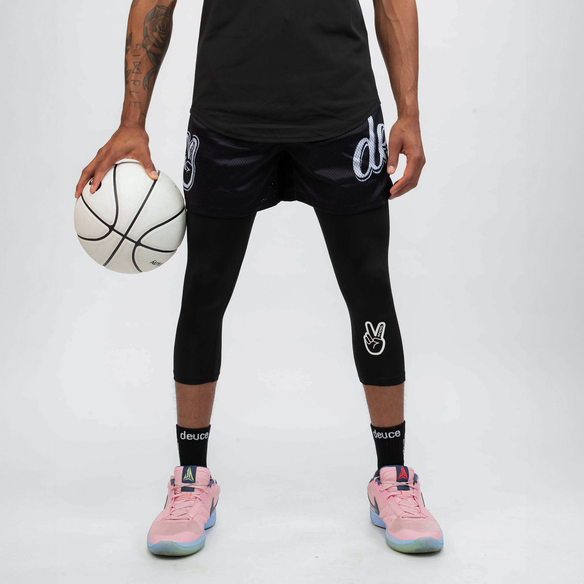 DEUCE 3/4 BASKETBALL TIGHTS | Black – Deuce Brand Australia