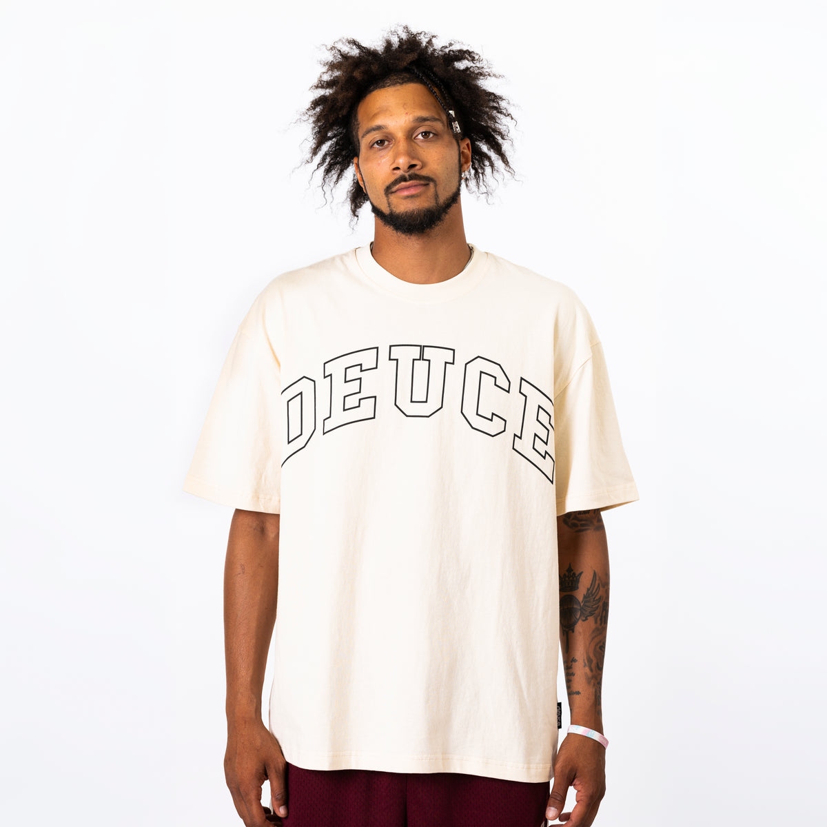 DEUCE FONT TEE | Cream – Deuce Brand Australia