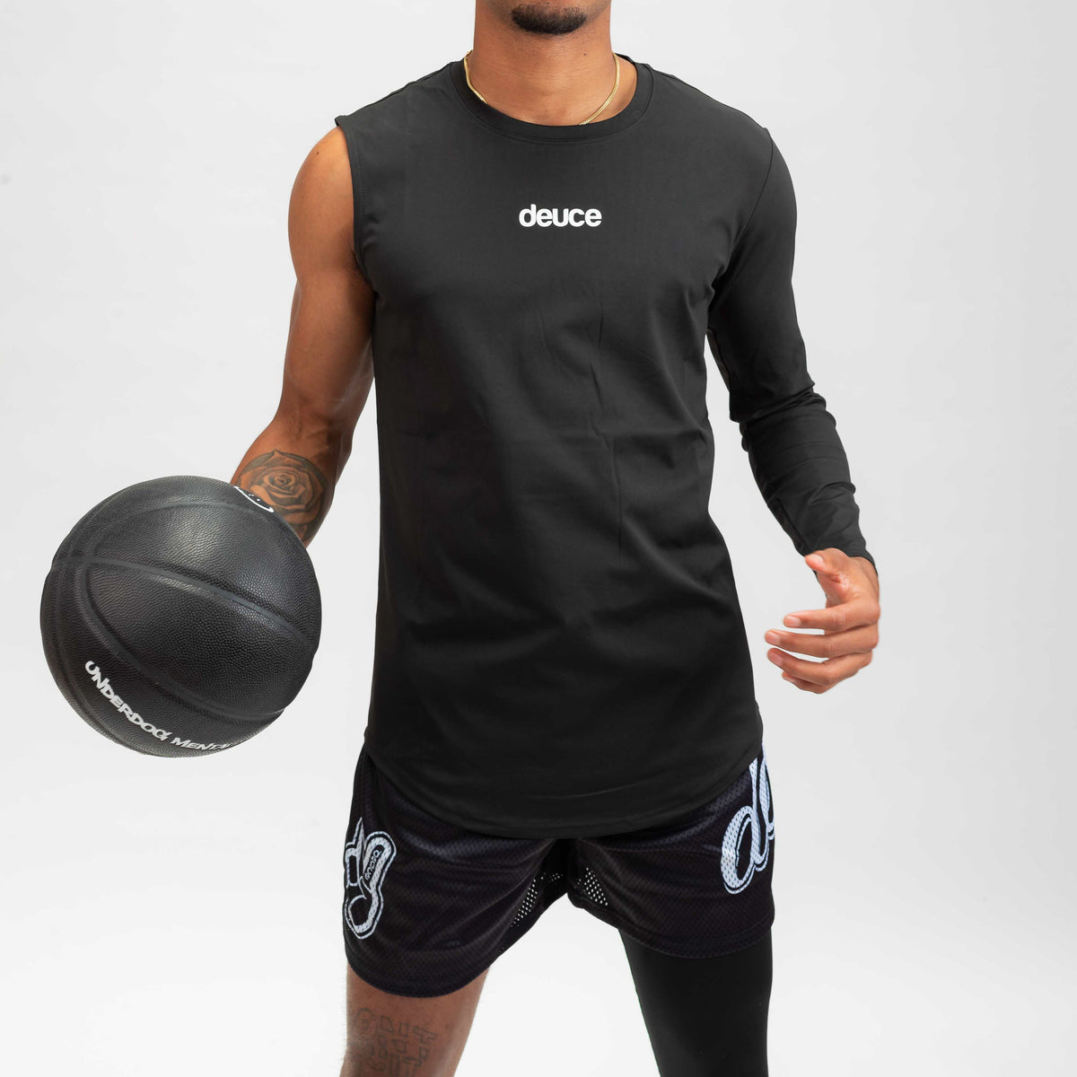 DEUCE ONE ARM ATHLETIC LONG SLEEVE SHIRT | Black – Deuce Brand Australia
