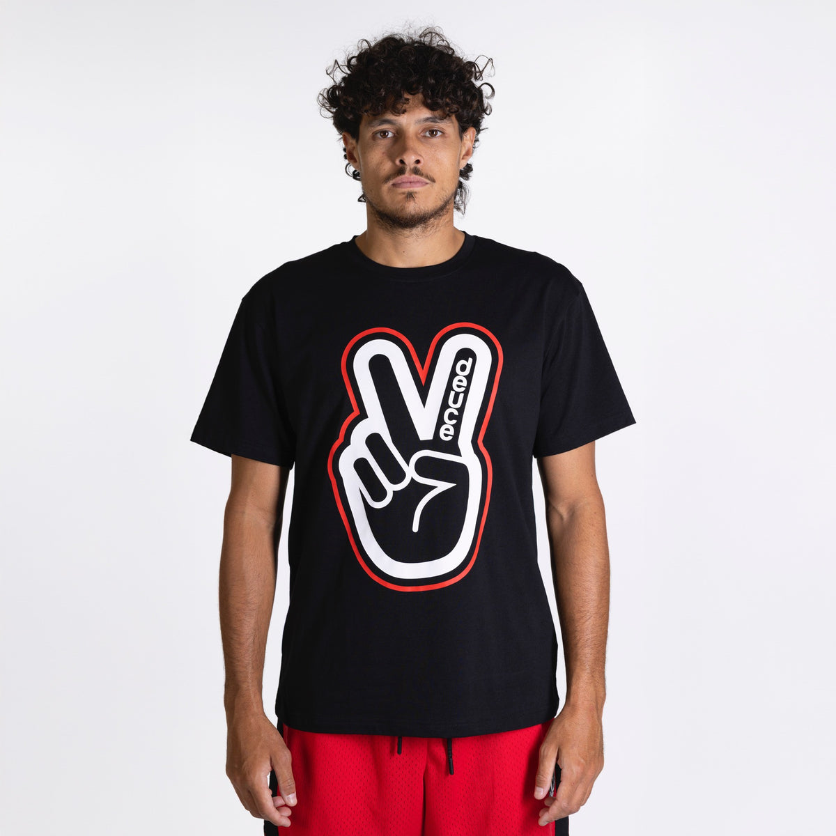DEUCE PEACE TEE | Black / Red / White – Deuce Brand Australia