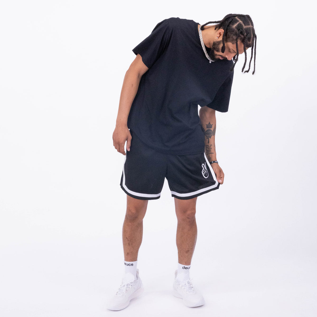 DEUCE VIBE SHORTS 2.0 | Black / White – Deuce Brand Australia